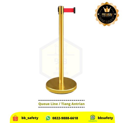 Jual tiang queue line EMAS GOLD dengan tatakan Plastik - Hitam ...