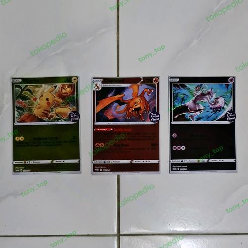 Jual Pokemon Chatime Cha Time Charizard Mewtwo Pikachu TCG Card ...