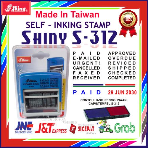 Jual STEMPEL SHINY S-312 PHRASES & DATE STAMP OTOMATIS PAID E-MAILED ...