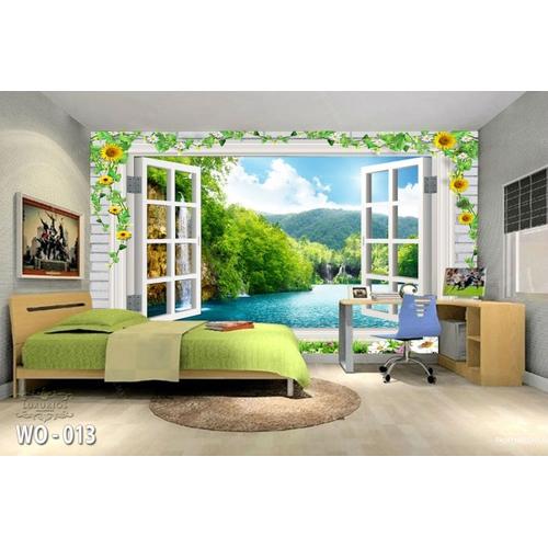 Jual Wallpaper Custom dinding 3D Motif pemandangan Jendela Pemandangan ...