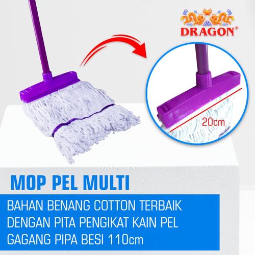 Jual Alat Pel Lantai Kain Pel Pembersih Rumah Kantor Mop Multi DRAGON ...