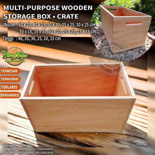 Jual Wood storage box kayu kotak penyimpanan serbaguna kayu keranjang ...