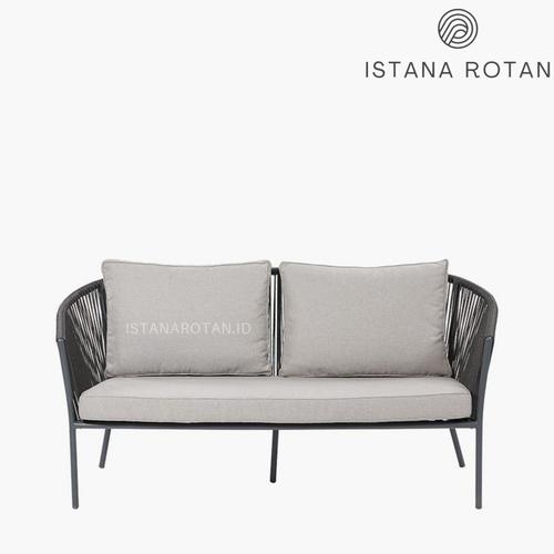 Jual Kursi sofa anyaman rotan sintetis modern Kursi teras 2seater tali ...