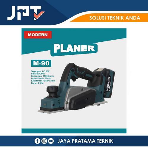Promo MODERN M-90 Mesin Planner Cordless 20V Serut Kayu Planer Baterai ...