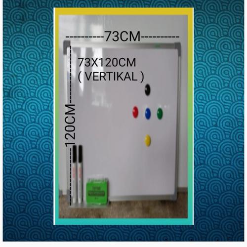 Jual PAPAN TULIS WHITEBOARD MAGNET GANTUNG 73X120CM ( VERTIKAL/CUSTOM ...