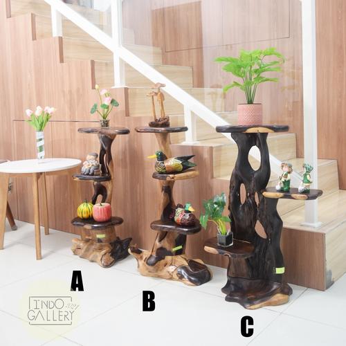 Jual RAK BUNGA SONOKELING UKURAN SMALL / RAK BUNGA KAYU 3 TINGKAT - RAK ...