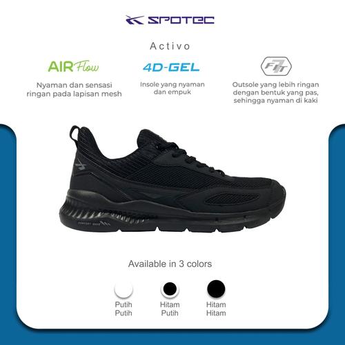 Promo SPOTEC Sepatu RUNNING Artikel ACTIVO - HITAM/HITAM, 37 - Kab ...