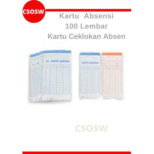 Jual Kartu Absensi Isi 100Pcs Kartu Ceklokan Karyawan Kartu Absen ...