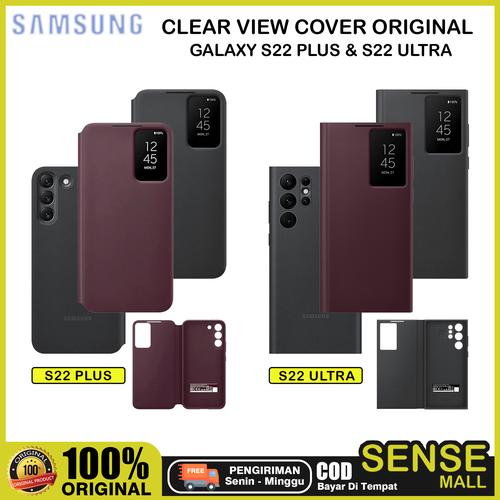 Jual Flip Clear View,Led View Cover For Samsung S22+ S22 Ultra Original ...