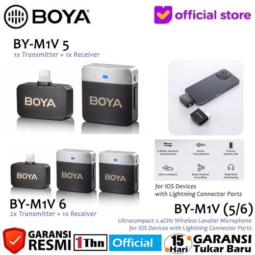 Promo BOYA BY-M1V 5/6 2.4G Wireless Mic Microphone for Apple iOS ...