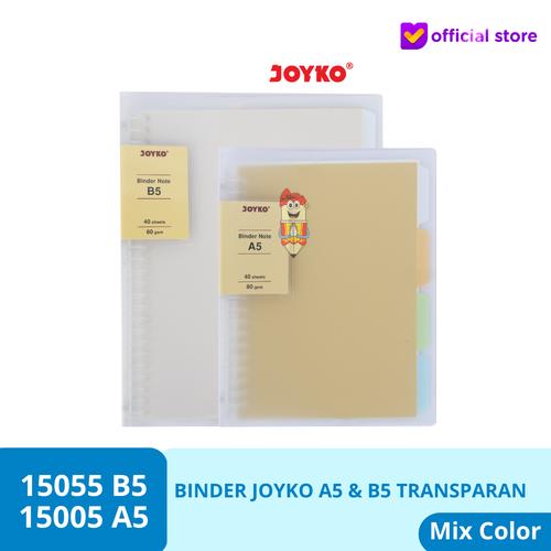 Jual Binder Note Joyko / buku tulis binder Cover Transparan - Kota ...