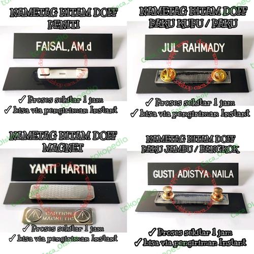 Jual Papan Nama|Name Tag Gravo Hitam Dove Peniti - Peniti, 2.5 x 8 ...