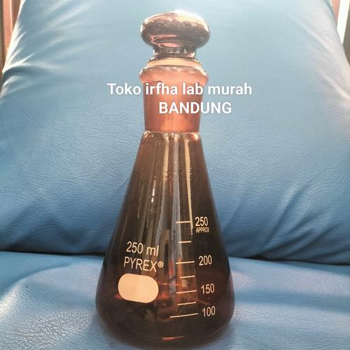 Jual erlenmeyer coklat erlemeyer full amber 250ml dan tutup stope ...