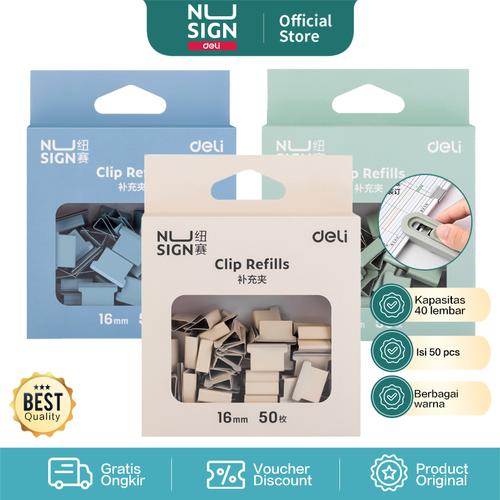 Jual Nusign Fastener Clip Refill/Refill Isi Penjepit Kertas Isi 50 ...