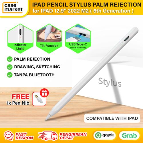 Jual Pen iPad Pro 12.9 2022 M2 6th Gen Pencil Stylus Palm Rejection ...