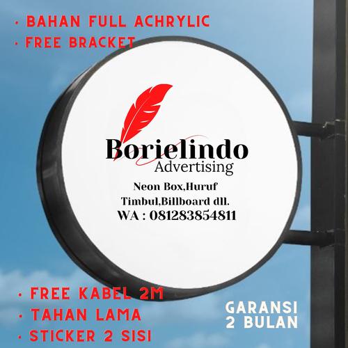 Jual neon box bulat 40cm 2 sisi - 40 palet kayu - Kota Tangerang - Kota ...