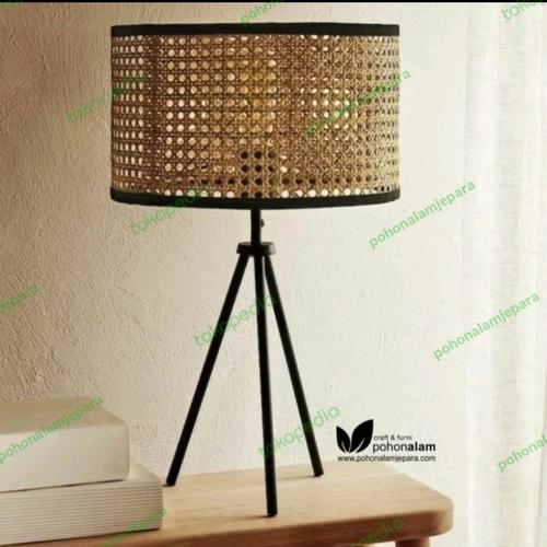 Jual lampu meja kap lampu rotan standing lamp shade - Kab. Jepara - pohonalamjepara | Tokopedia