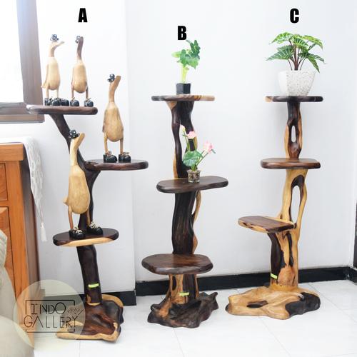 Jual RAK BUNGA SONOKELING UKURAN LARGE / RAK BUNGA KAYU 3 TINGKAT - RAK ...