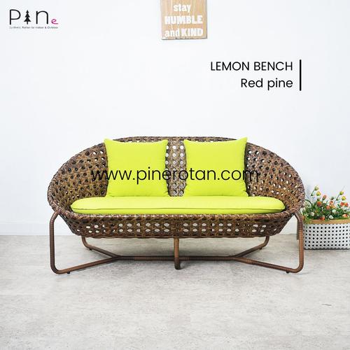Promo Sofa Tamu / Taman / Teras Pine Rotan Sintetis Minimalis - Lemon ...