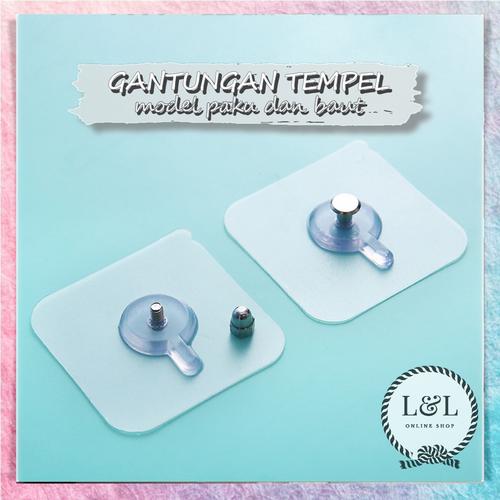 Promo Tempelan Gantungan Dinding Baut dan Paku Gantungan Hook Tempel ...