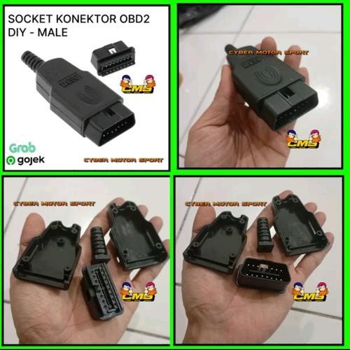 Jual socket connector obd2 DIY Male . soket konektor obd 2 pemrograman ...
