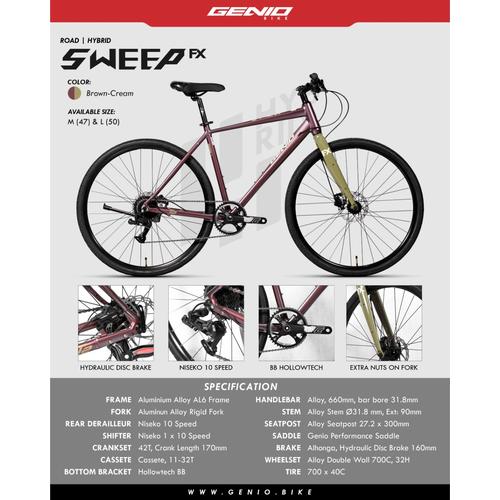 Jual Sepeda MTB GENIO SWEEP FX Roadbike Hybrid Size M/L SNI - Brown ...