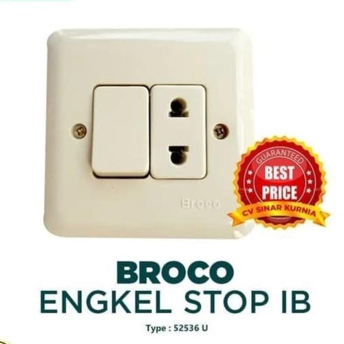 Jual Stop Kontak + Saklar merk Broco 52536 U Engkel Stop IB Warna Cream ...