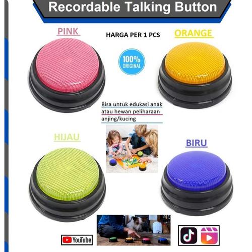 Jual [READY] TALKING BUTTON Recordable Tombol Suara Mainan Edukasi Anak ...