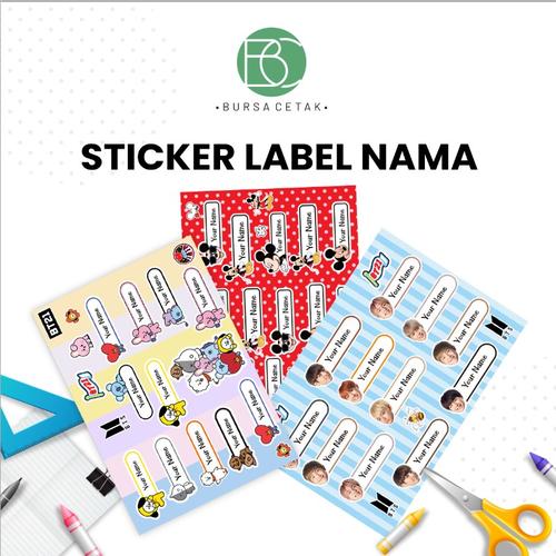 Jual Sticker Stiker Label Nama Anak Custom Nama Karakter - Kota ...