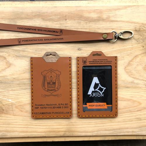 Promo Name Tag Kulit Gantungan Id Card Holder Lanyard - TANPA CAPITAN ...