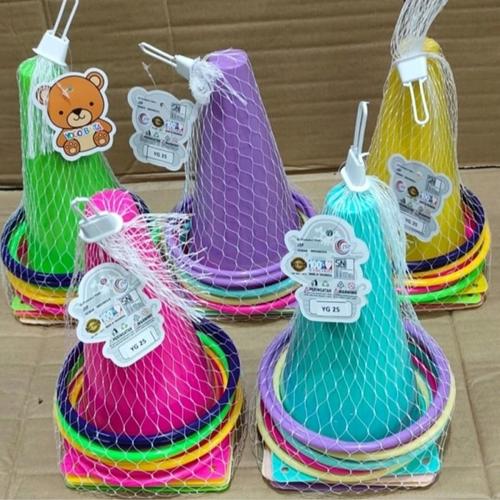 Promo Mainan Anak olahraga Kerucut Plus Ring YG 25 / Cone ring Lempar ...