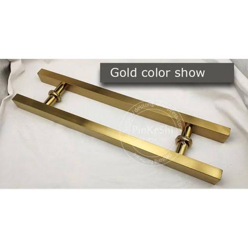 Jual Handle pintu Gagang pintu kaca baut tembus kotak stainlis gold 100 ...