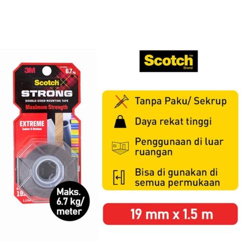 Jual 3M Scotch Double Tape VHB 414-S19 19mm x 1,5m Extreme Strong Mounting - Kota Surabaya ...