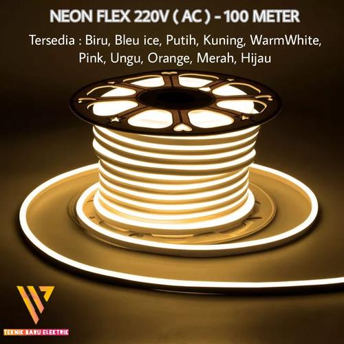 Promo LED NEON FLEX 220V AC 100M 1 ROLL LAMPU FLEXIBLE 100 METER FREE ...