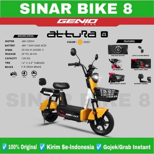 Jual Sepeda Motor Listrik GENIO ATTURA CL 350 Watt Electric Bike By ...