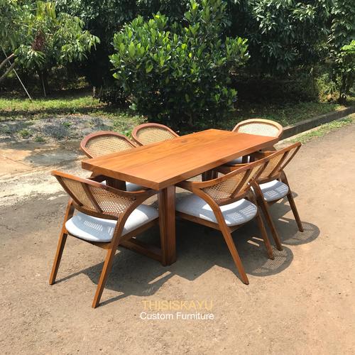 Jual MEJA MAKAN KAYU ASLI TEBAL GAYA KLASIK JEPANG STYLE JAPANESE UTUH ...