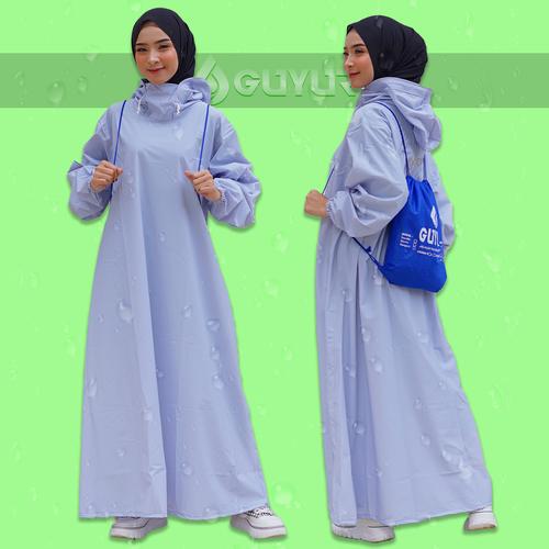 Jual Jas Hujan Model Gamis Bahan Tebal - Kuning kenari, All Size - Kab ...