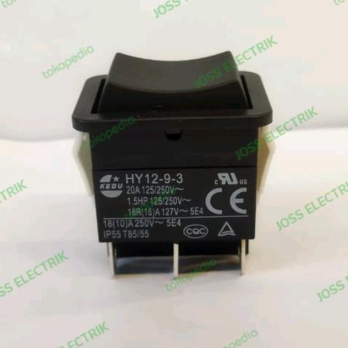 Jual KEDU HY12-9-3 SAKLAR rocker switch PA500 3 posisi spring 6pin ...