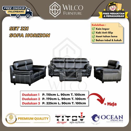 Jual Sofa Minimalis Ocean Horizon + Meja / Sofa Kantor Set Hitam / Sofa ...