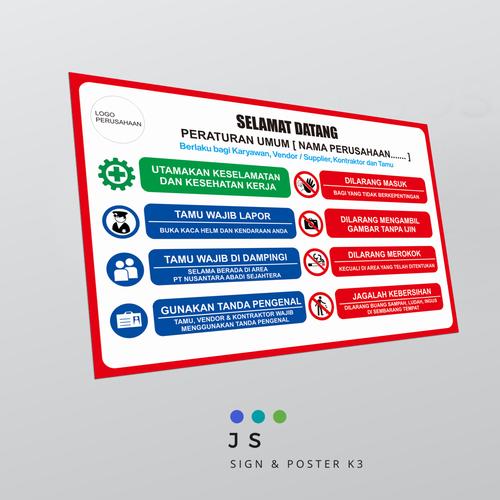 Jual SIGNBOARD SAFETY K3 - PAPAN PERATURAN UMUM A1 (90X60CM) + PLAT 3MM ...