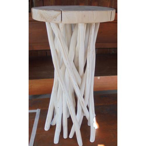 Jual Meja Sudut Ruangan Corner Table Jati Bulat Putih - Putih, All Size ...