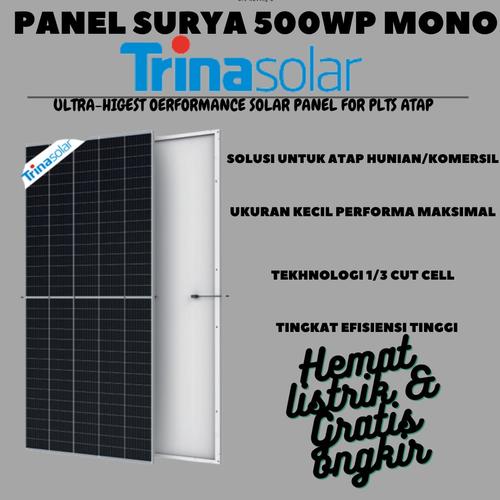 Jual Panel Surya Trina Solar 500WP Tier 1 Monocrystalline Half-Cut Perc ...