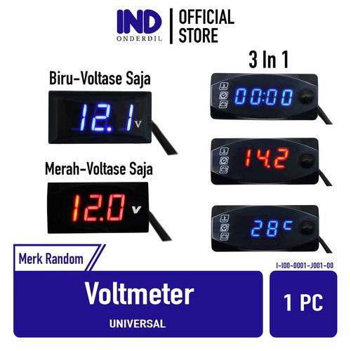 Jual Voltmeter-Volt Meter 3in1-3 in 1-Pengukur Daya Aki/Jam Digital ...