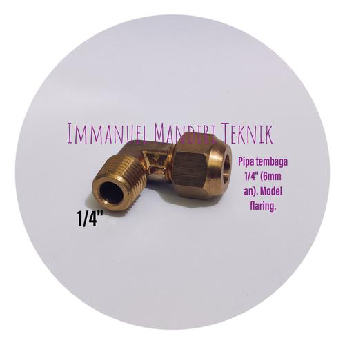 Jual Nepel pipa tembaga 1/4 x 6mm Flaring / Male connector elbow 1/4 x 1/4 - Jakarta Utara ...