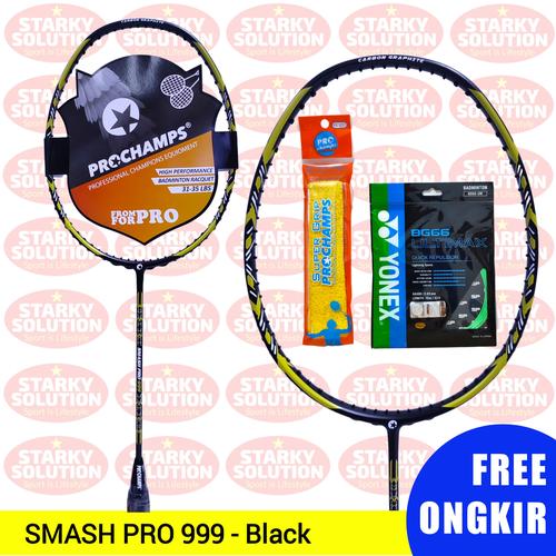 Jual Raket PROCHAMPS SMASH PRO 999 Bulutangkis Badminton Original - Black - Batangan - Jakarta ...