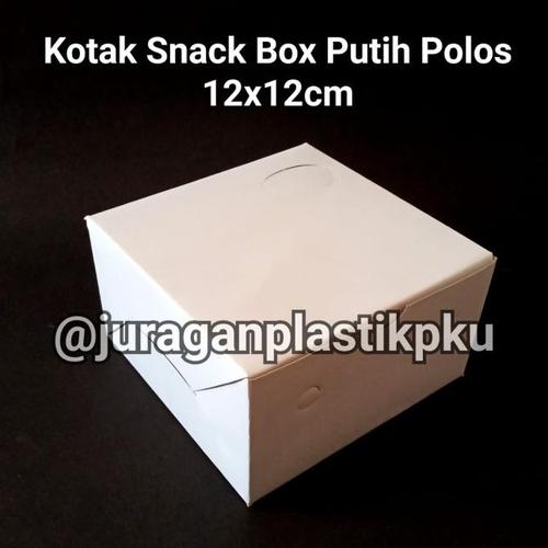 Jual kotak snack box putih polos 12x12 | 12x14 cm | dus kemasan kertas ...