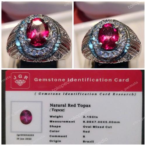 Jual Batu Permata Red Topaz + Sertifikat Memo Lab - Request Size ...