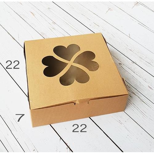 Jual box kue window 22x22 laminated dus roti kraft kardus coklat kotak ...