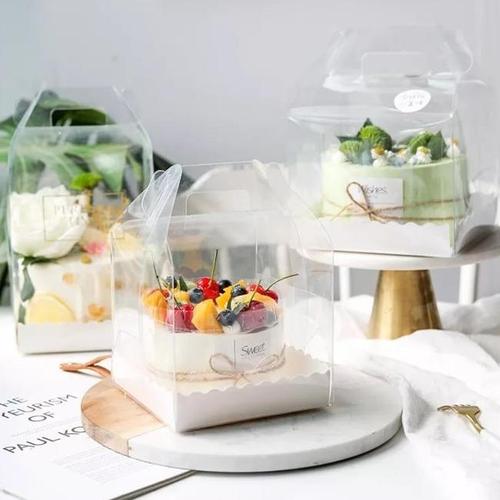 Jual dus korean cake box kue mika transparan gable wadah chiffon mini ...