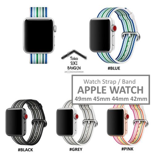 Jual TALI JAM 42mm Apple Watch iWatch WOVEN Nylon STRIPE Band Strap ...
